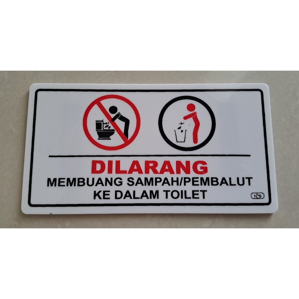 Jual Sign Label Acrylic/Label Akrilik Kecil - Dilarang Membuang Sampah ...