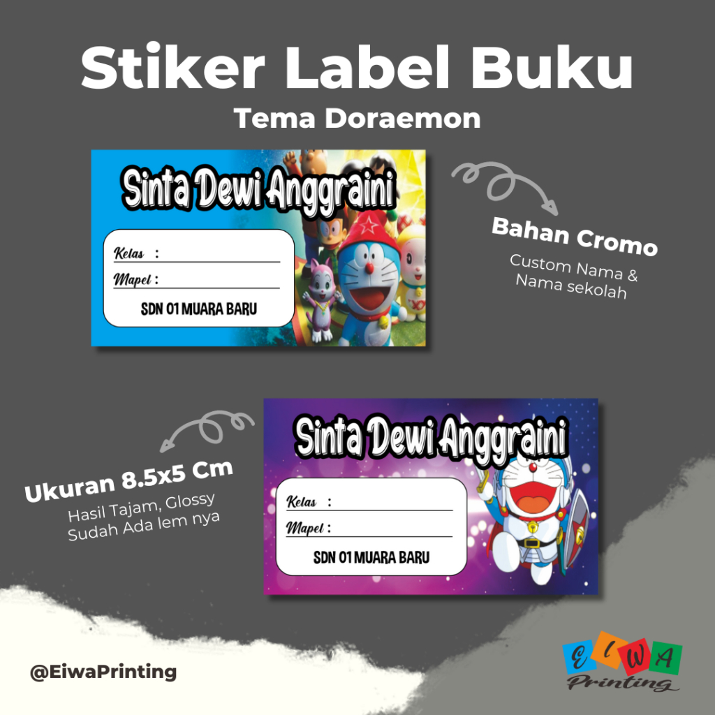 Jual (30pcs) Stiker Mata Pelajaran Stiker Mapel Custom Nama Motif ...