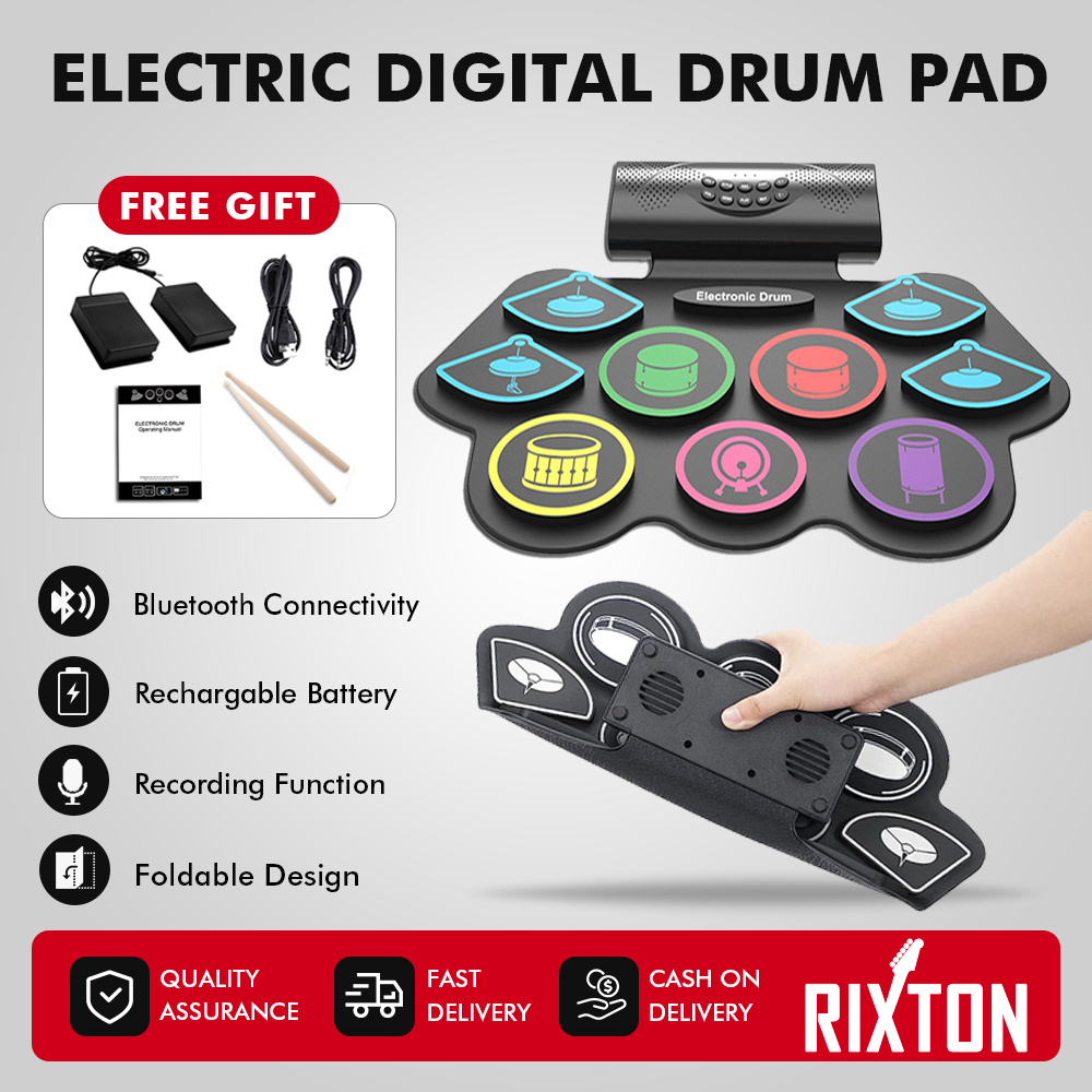 Jual RIXTON 9 pad elektronik Drum Bluetooth game Digital Drum yang ...
