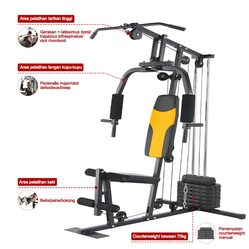 Jual JF Home gym/Home gym 1 Sisi Alat Olahraga Multigym Alat Fitnes Gym angkat Beban Alat ...