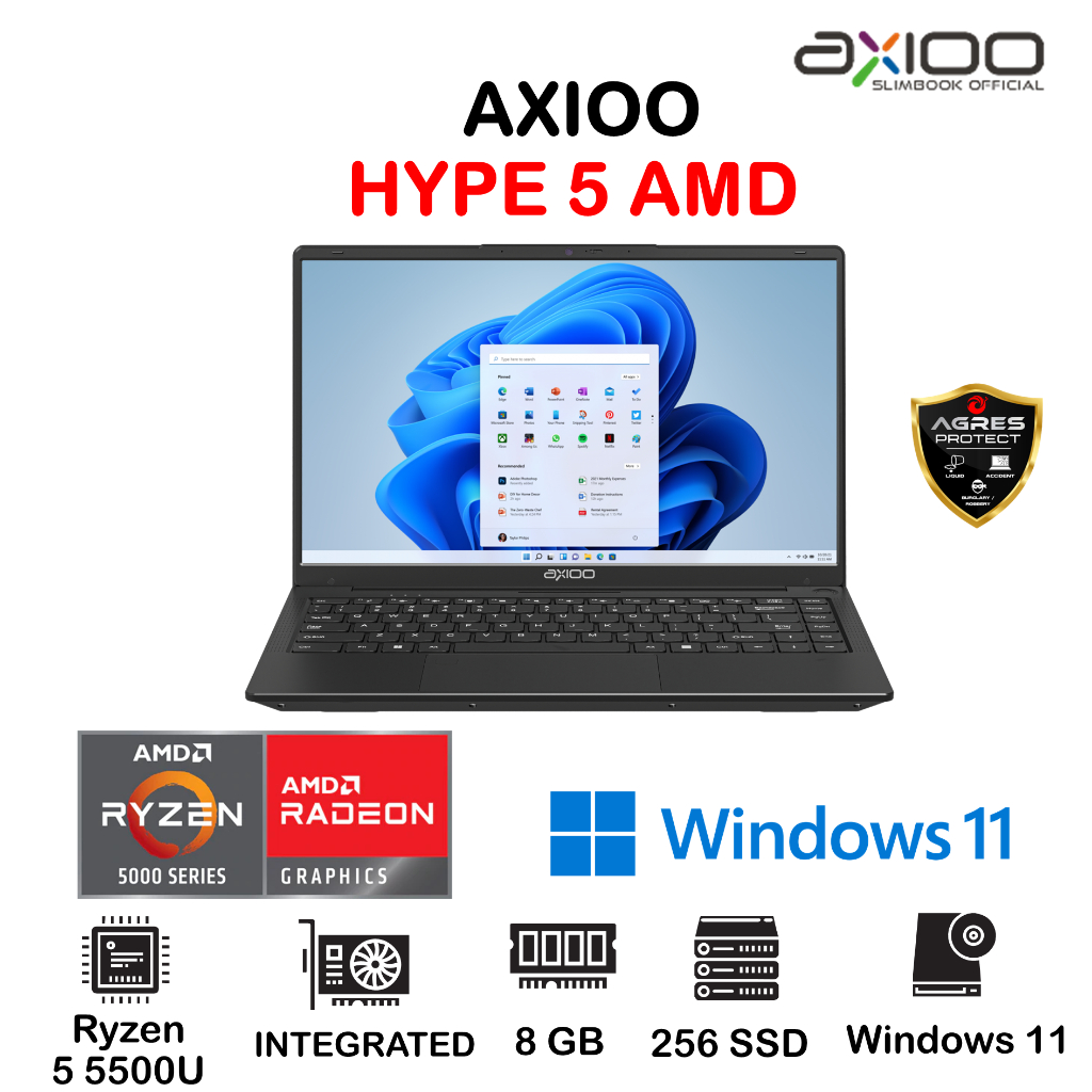 Jual LAPTOP AXIOO HYPE 5 AMD Ryzen 5 5500U 8GB 256GB Windows 11 | Shopee Indonesia