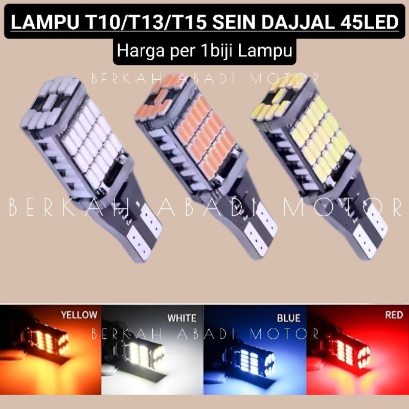 Jual Lampu Sein Dajjal 45mata SUPER TERANG | Senja Sen Sin Bolam LED T10 T13 T15 Murah 45 Mata ...