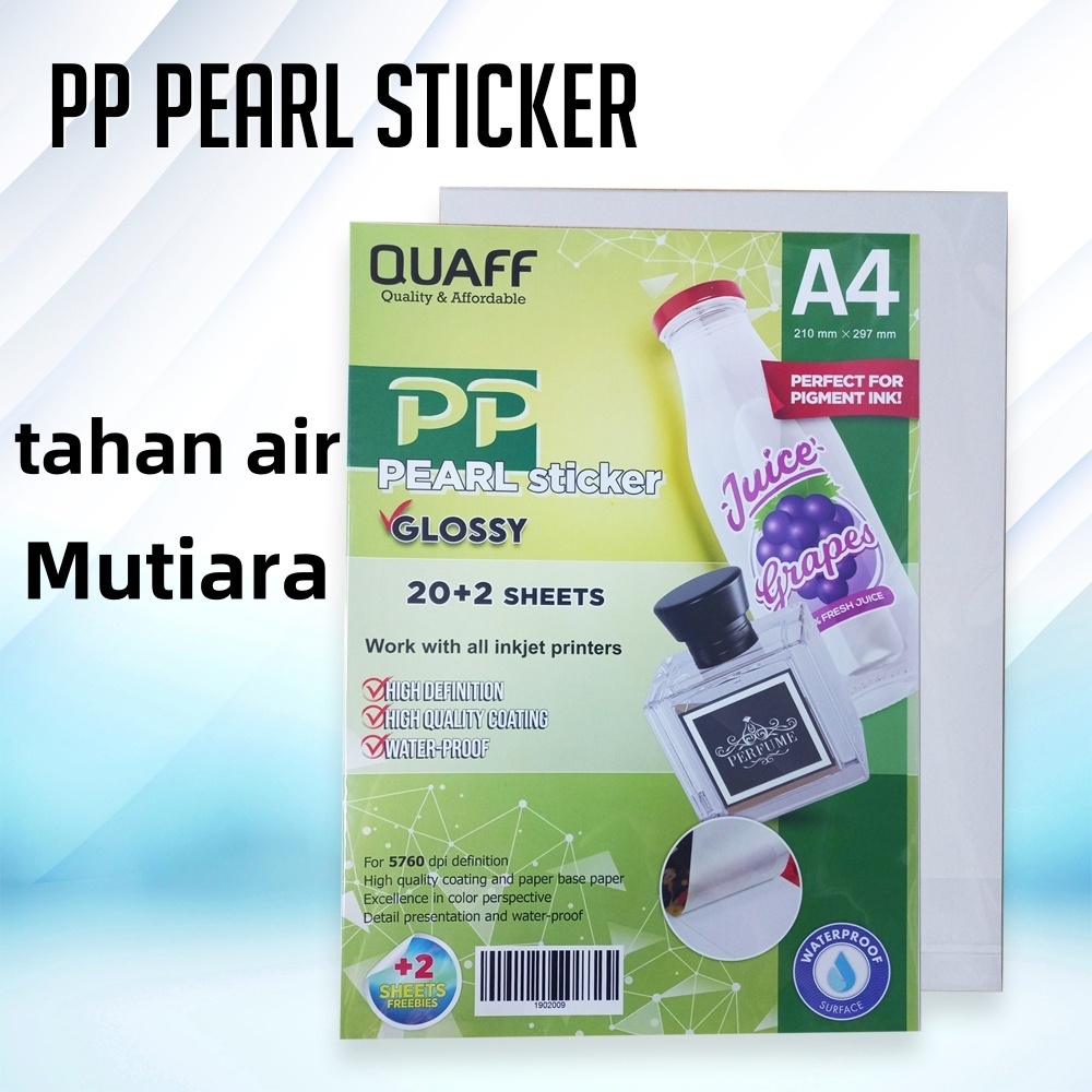 Jual Kertas Sticker Vinyl Inkjet Anti Air (20 lembar/pack) ukuran A4 ...