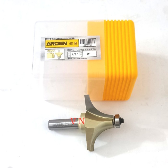 Jual Mata Profil/Router Round Over Bit 25 mm(1/2 x 2) As 1/2 Inch ARDEN ...