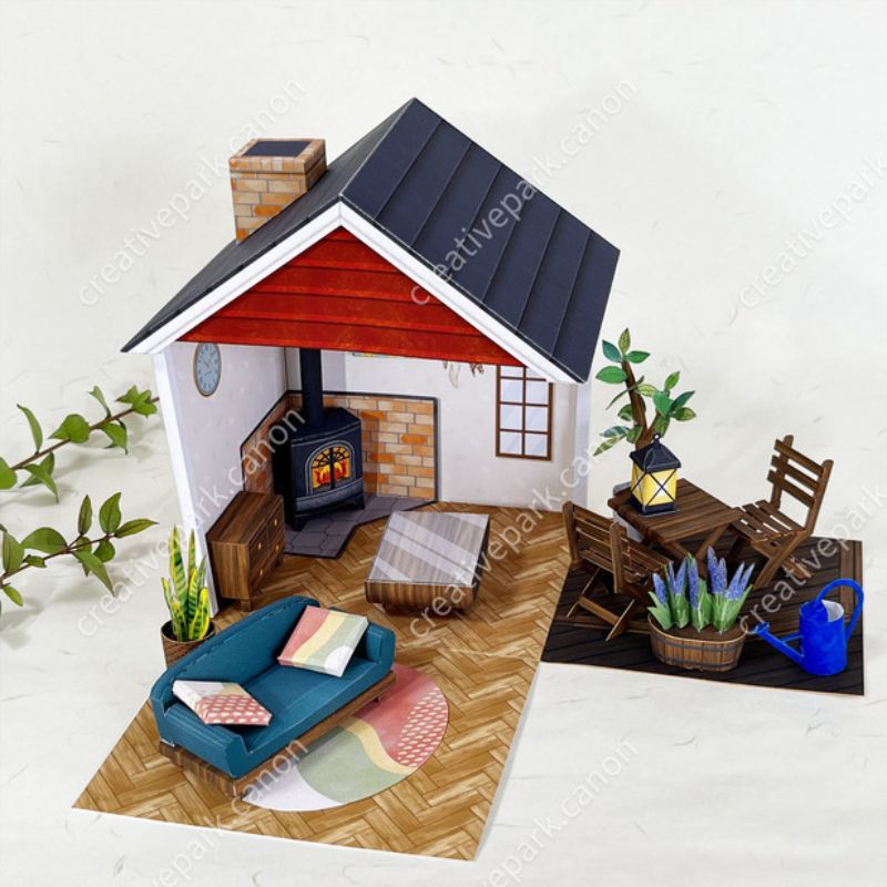 Jual DIY papercraft pola rumah scandinavia merah (CP-AgE5) | Shopee ...