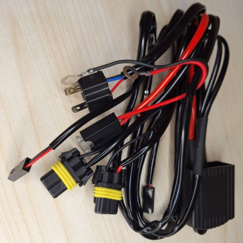 Jual kabel riley set biled output dua lampu 12 volt soket h4 plus fuse ...