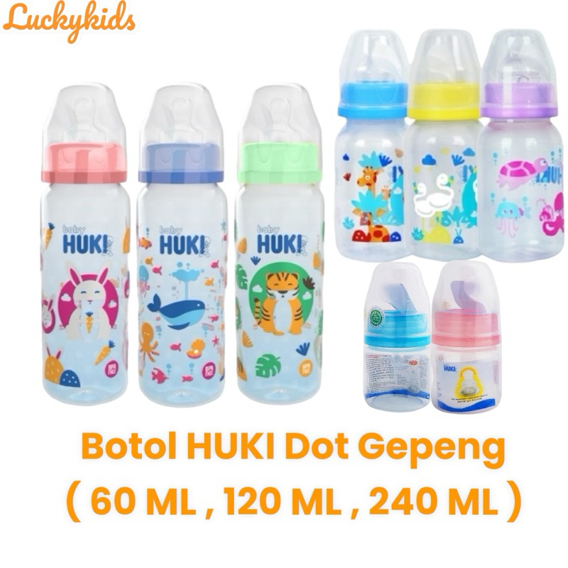 Jual Botol Susu Huki Dot Gepeng/ Baby Huki Orthodontic nipple round PP ...