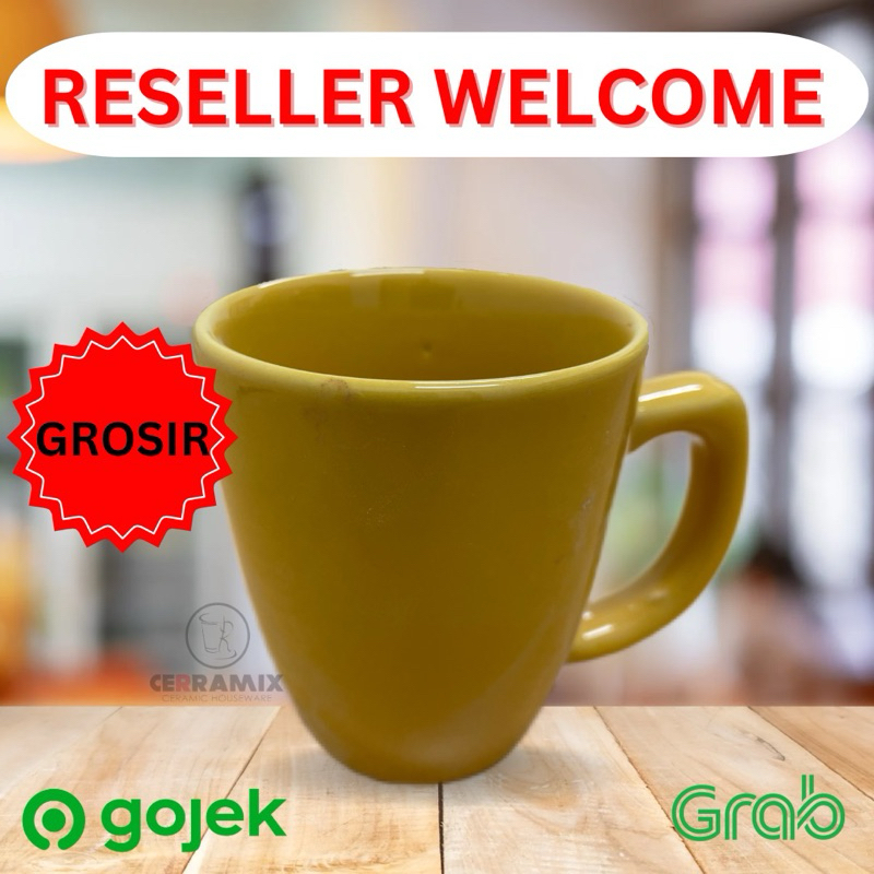 Jual gelas minum | cangkir | mug keramik corel 11 warna kuning | Shopee ...