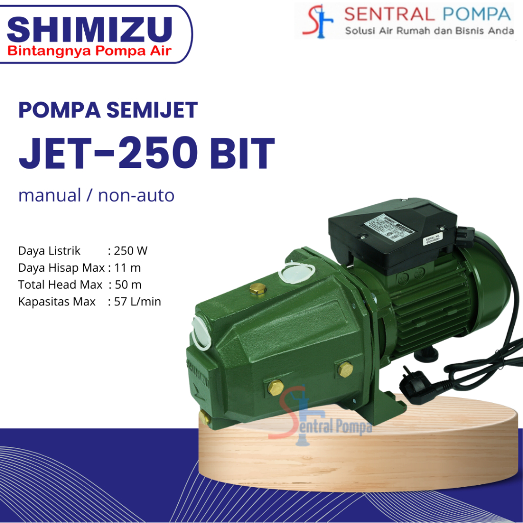 Jual Pompa Semijet Shimizu JET-250 BIT Semi-Jet Pump JET 250 | Sentral Pompa | Shopee Indonesia