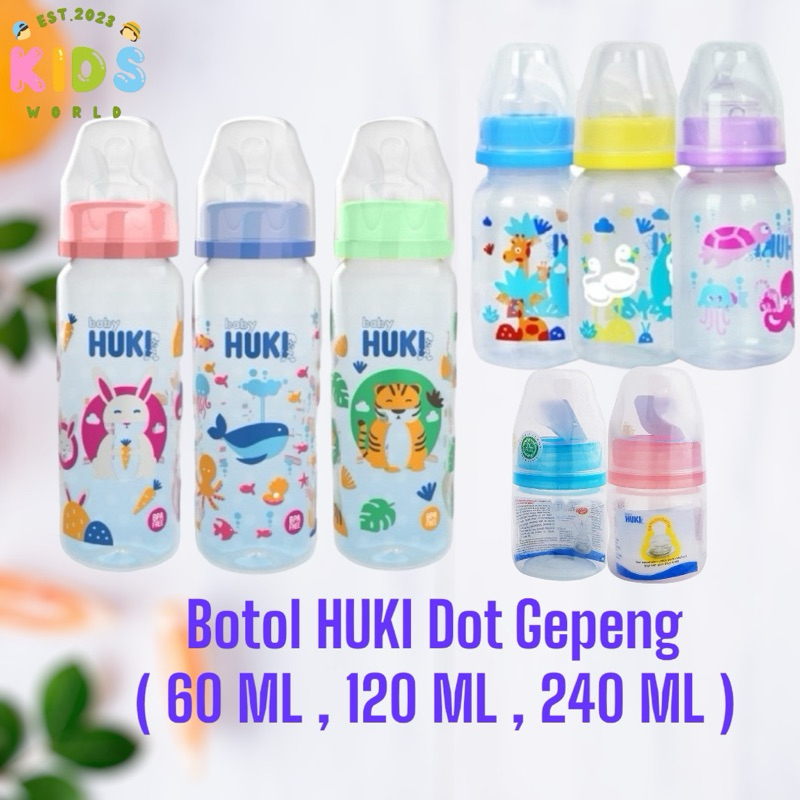 Jual Botol Susu Huki Dot Gepeng/ Baby Huki Orthodontic nipple round PP ...
