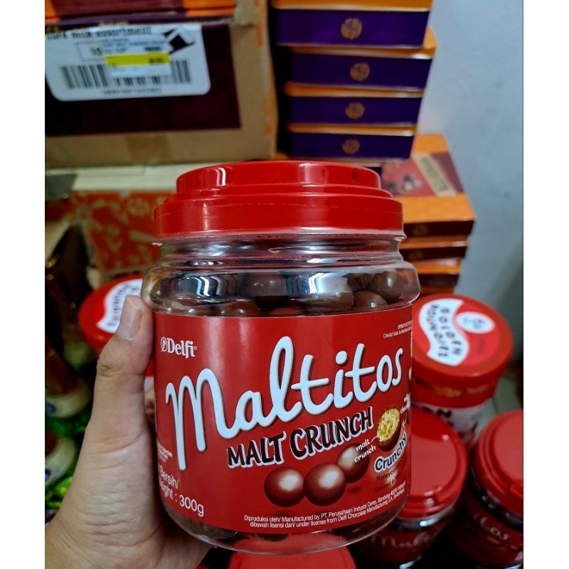 Jual Maltitos Malt Crunch toples 300gr Coklat Delfi Maltitos toples ...