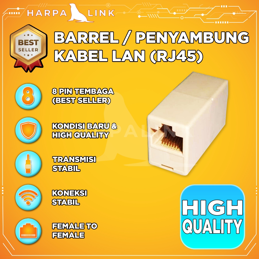 Jual Barrel RJ45 Konektor Sambungan Kabel LAN Rj45 Internet Extension ...