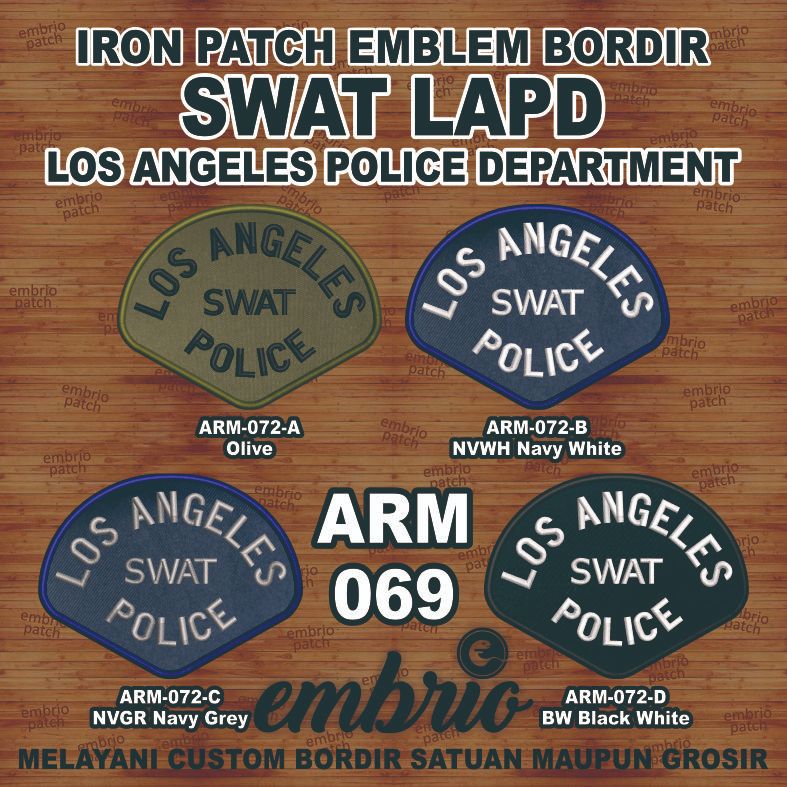 Jual ARM-072 Patch SWAT LAPD Bordir Logo Los Angeles Police Department ...