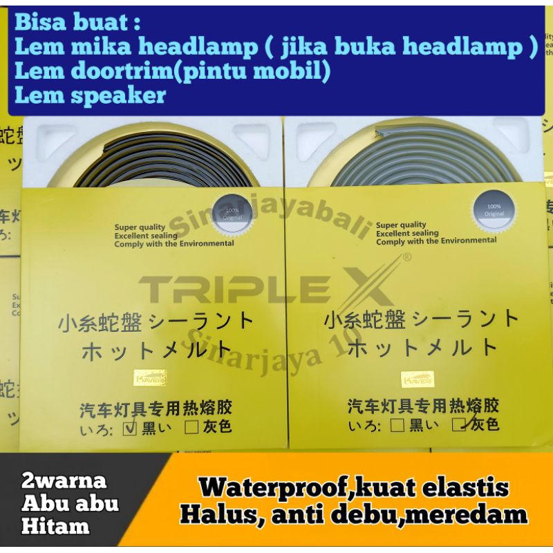 Jual lem mika headlamp motor mobil karet odol ecer 50cm lampu depan ...