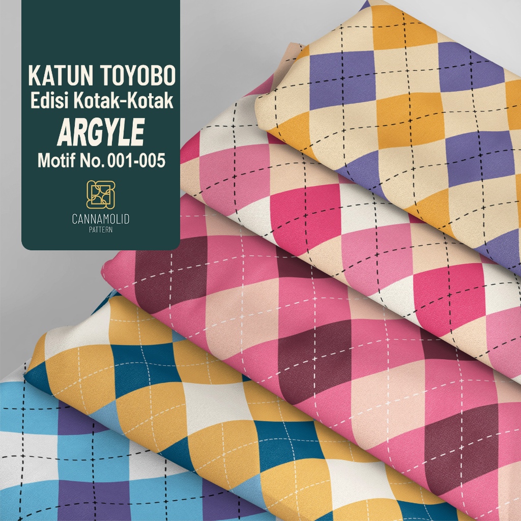 Jual Kain Toyobo Motif KOTAK-KOTAK | Lebar 145cm | ARGYLE 1-5 | Shopee ...