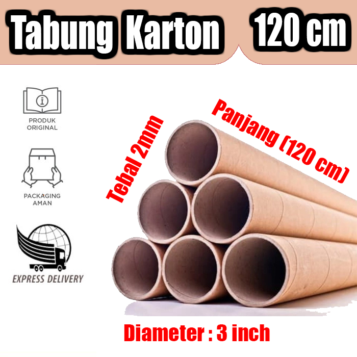 Jual TABUNG KARTON / PIPA KERTAS / PACKING PAPER CONE MURAH - TEBAL 2MM / PANJANG 120CM | Shopee ...