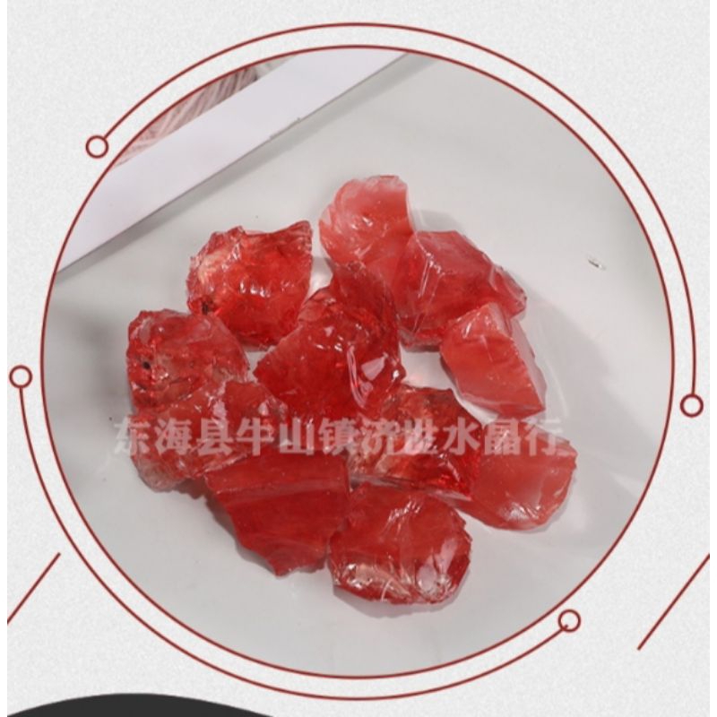 Jual bahan batu akik kecubung rambut merah (Cherry Quartz) rough.04 ...