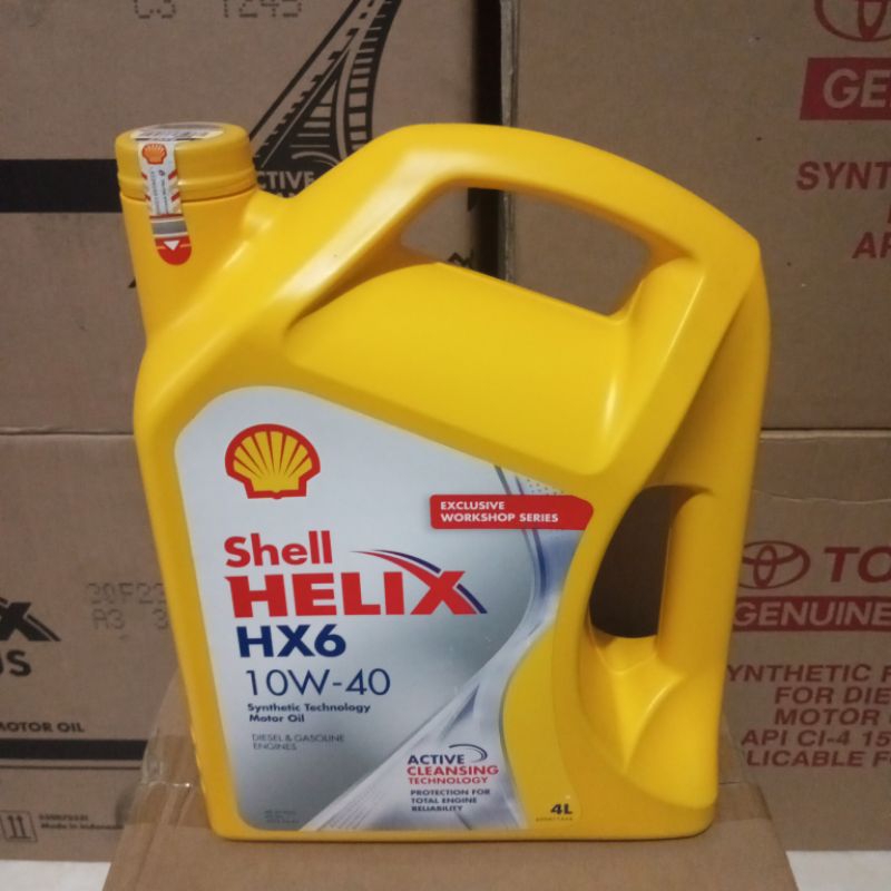 Jual oli mesin shell helix hx6 whorsop series sae 10w-40 kemasan 4L ...