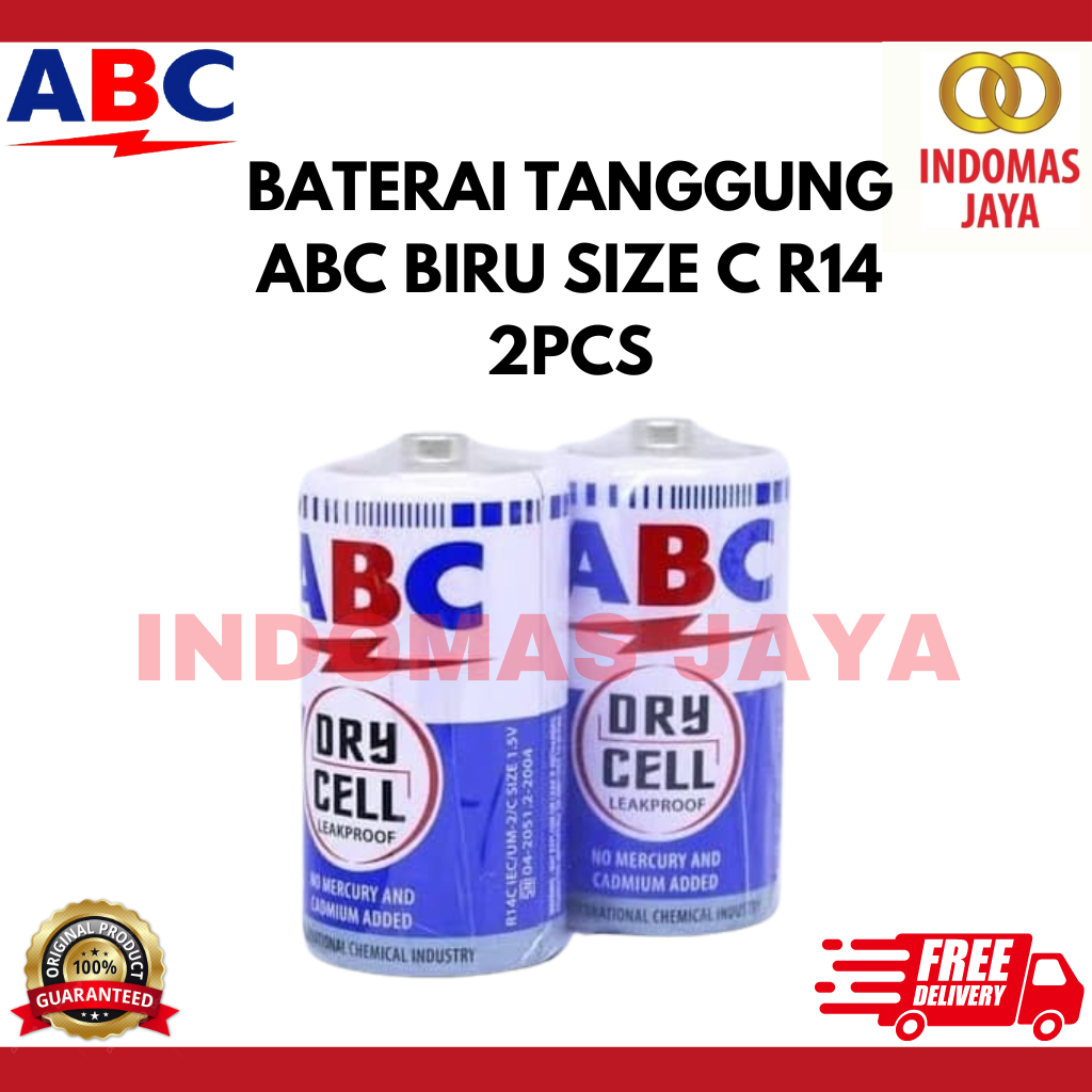 Jual Baterai Tanggung ABC Biru size C R14 1.5V (isi 2 pcs) | Shopee ...
