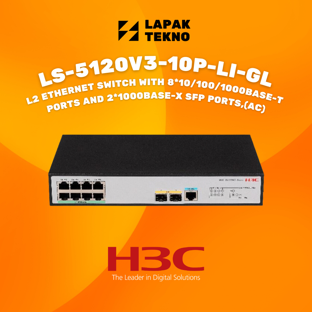 Jual H3C LS-5120V3-10P-LI-GL L3 Ethernet Switch with 8*10/100/1000BASE ...