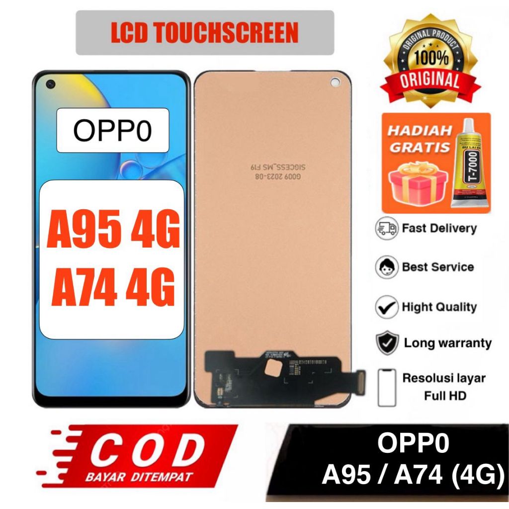 Jual LCD TOUCHSCREEN OPPO A95 4G / A74 4G FULLSET ORIGINAL + LEM | Shopee Indonesia