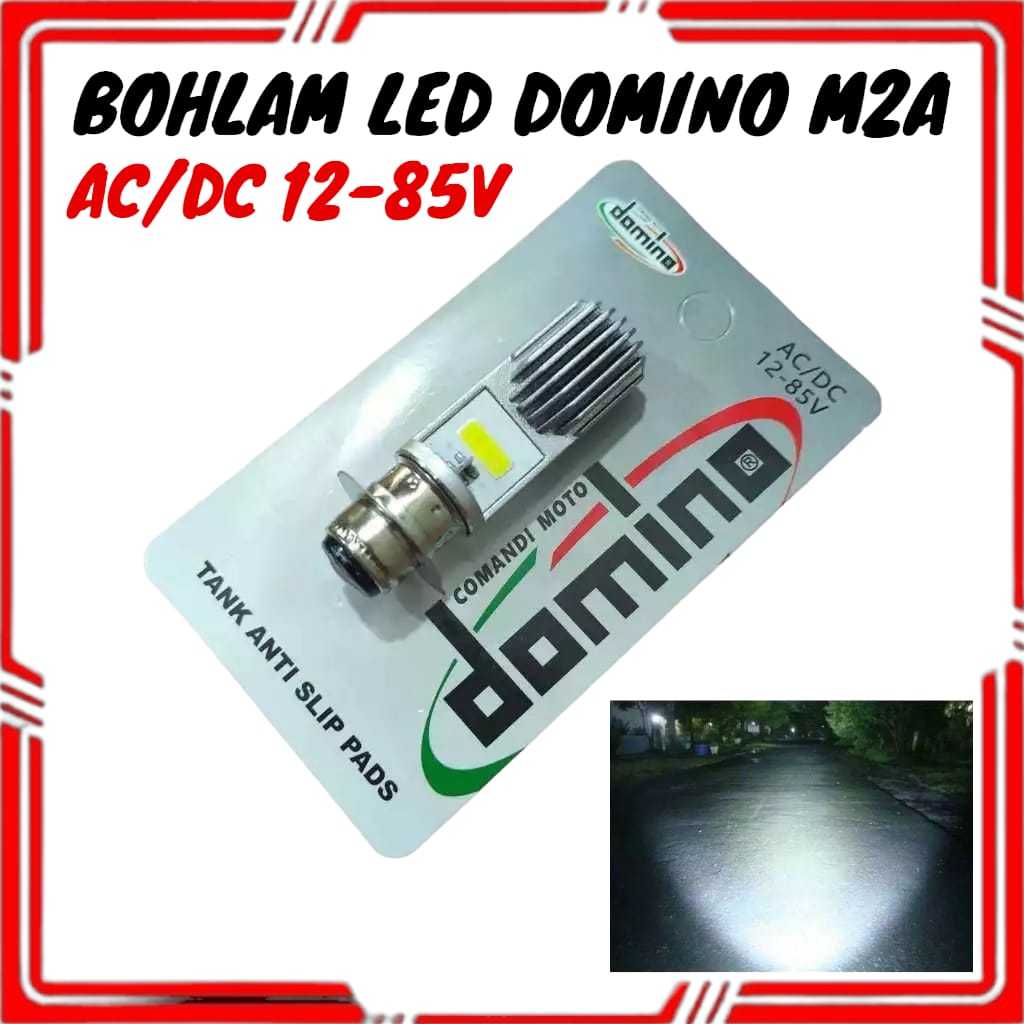 Jual bohlam Lampu depan led domino m2a lampu depan led motor m2a model ayoto arus ac dc ...