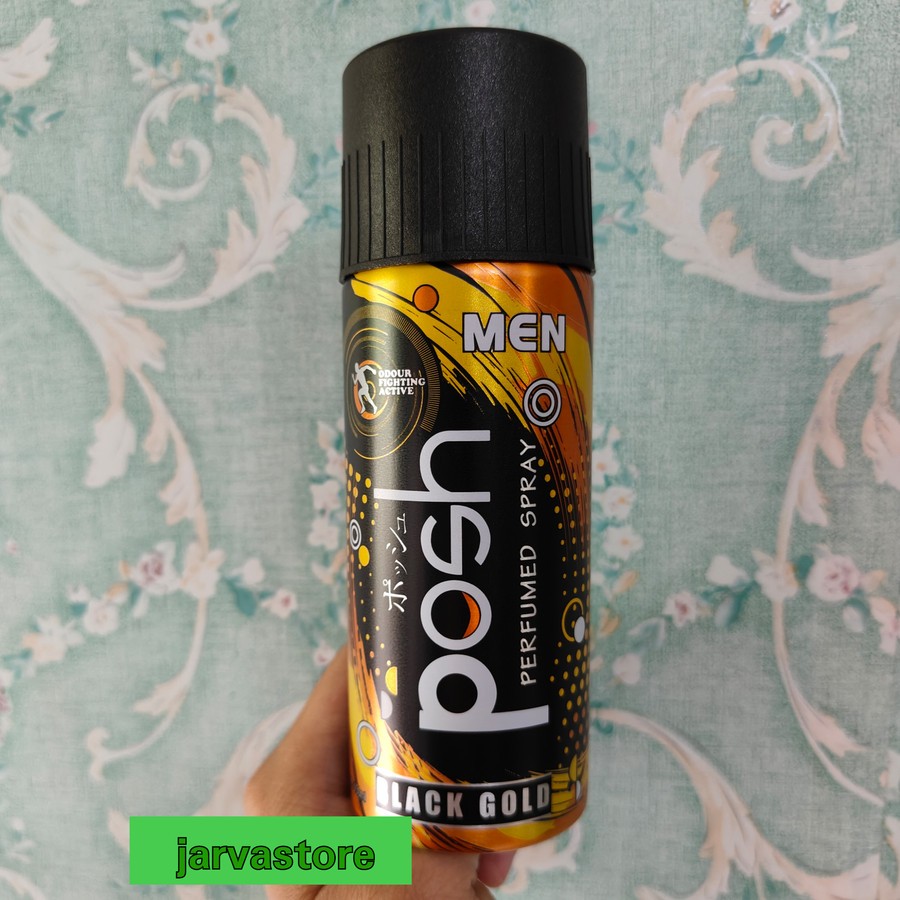 Jual Posh Men Black Gold Body Spray Parfum 150 mL | Shopee Indonesia