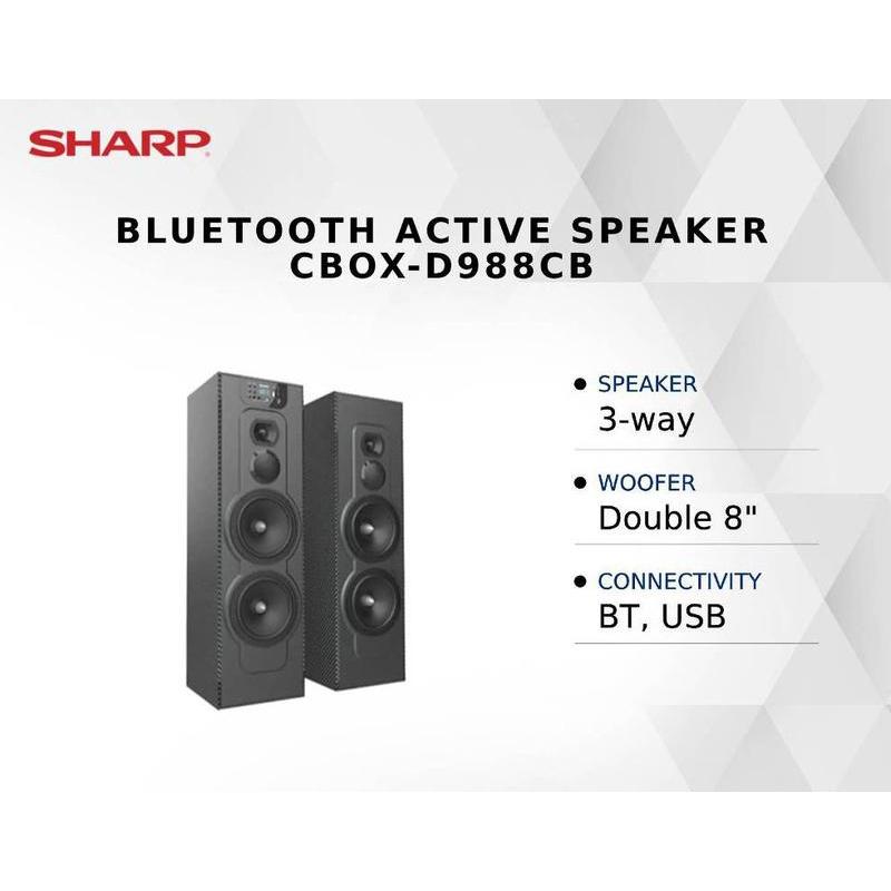 Jual Speaker SHARP Bluetooth Active (CBOX-D988CB) | Shopee Indonesia