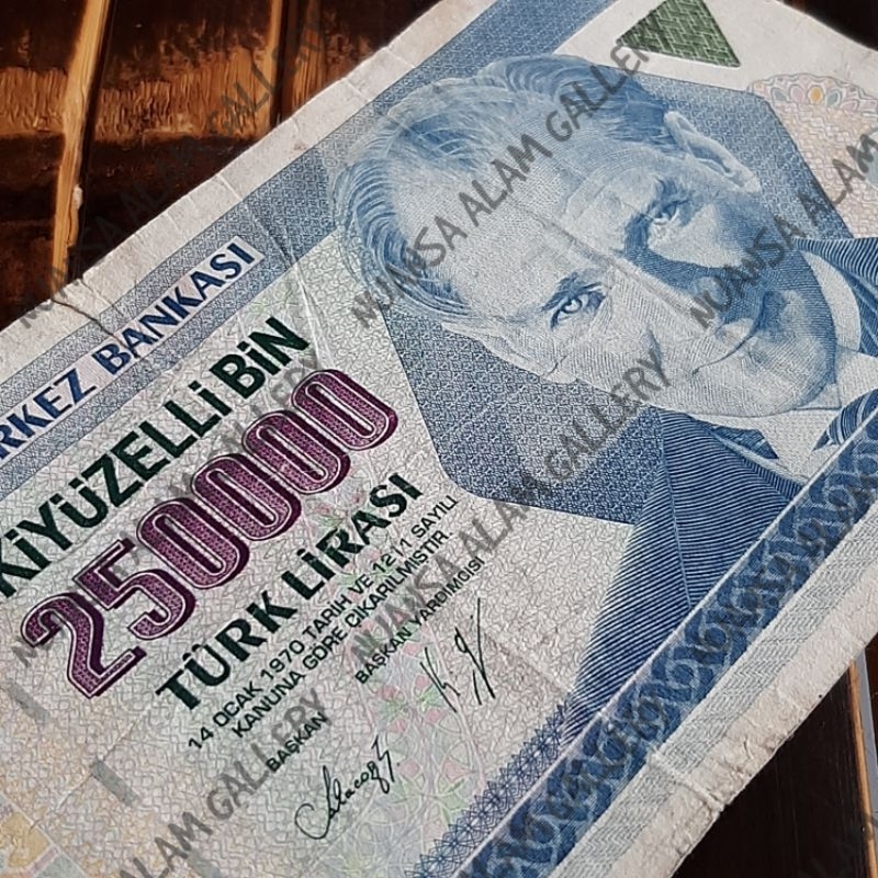 Jual Uang Kertas Turkey Nominal 250K Kondisi Bekas Pakai Istimewa ...