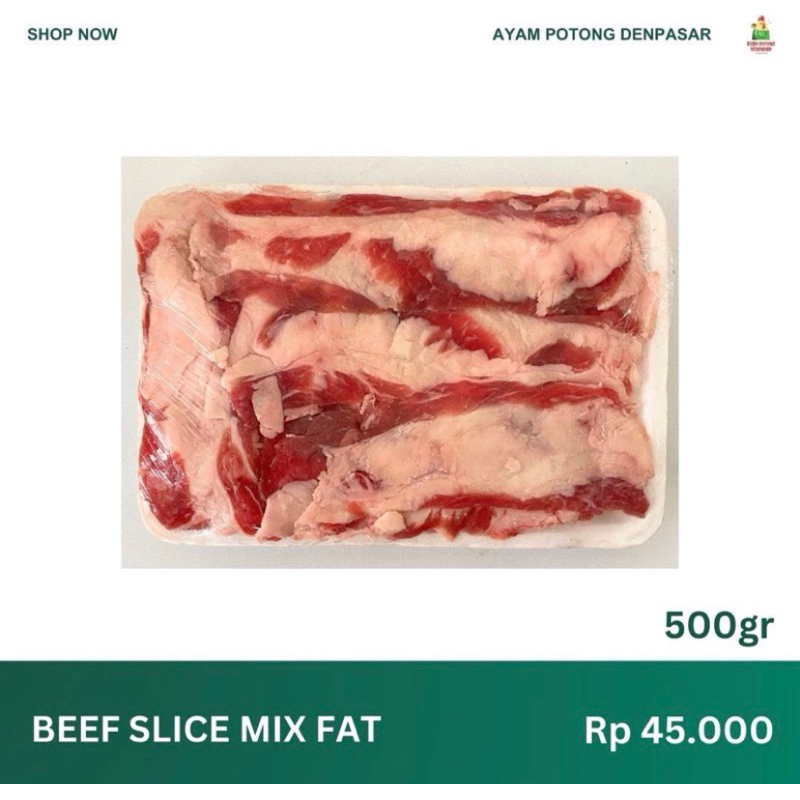 Jual BEEF SLICE MIX FAT 500gr | Shopee Indonesia