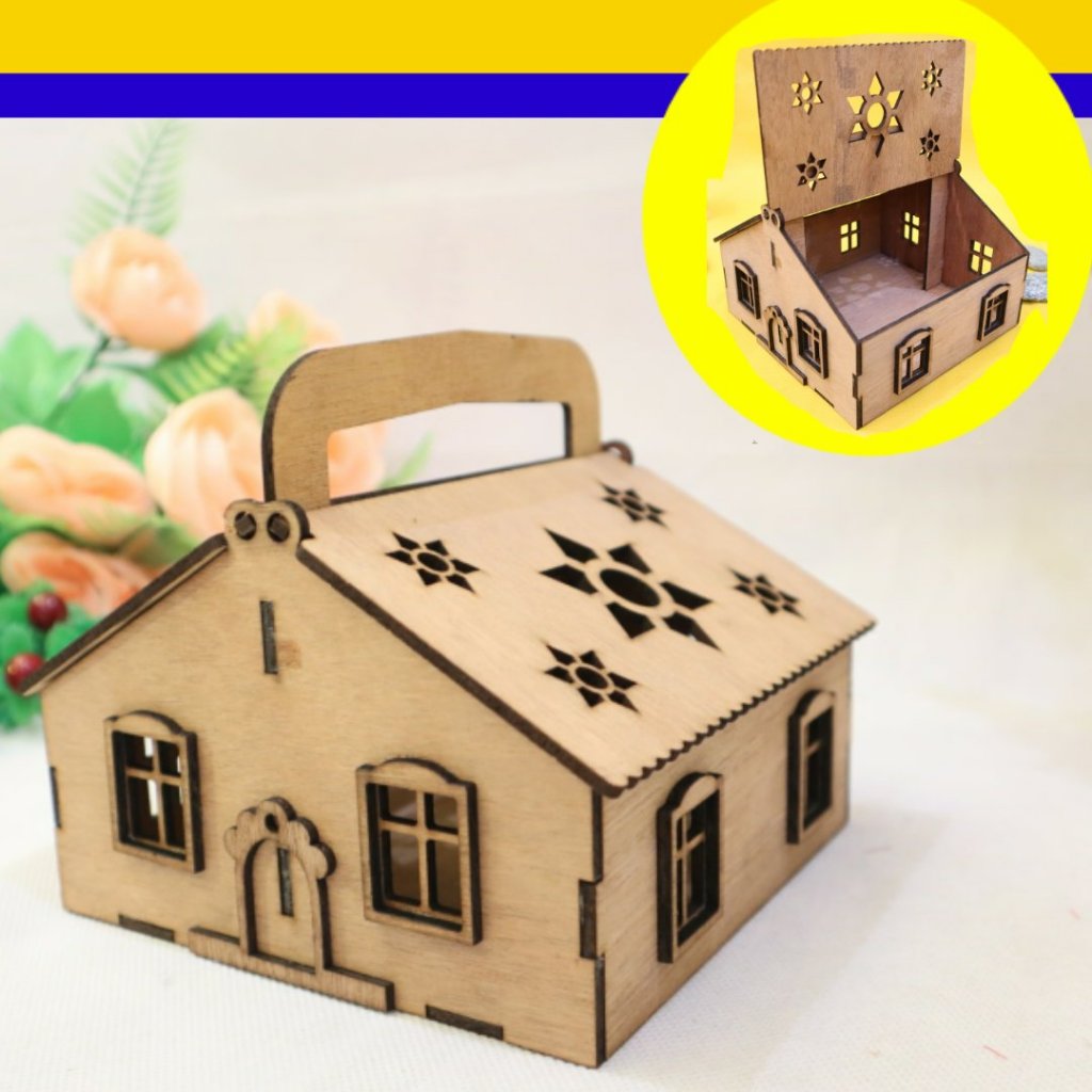 Jual box kayu rumah, keranjang kayu unik mini lucu aesthatic, mainan ...