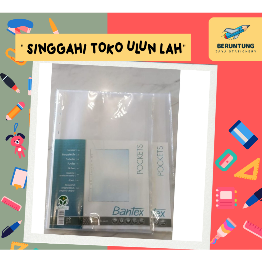 Jual Plastik Pocket Bantex F4 Bening Tebal 0.06 MM | Shopee Indonesia