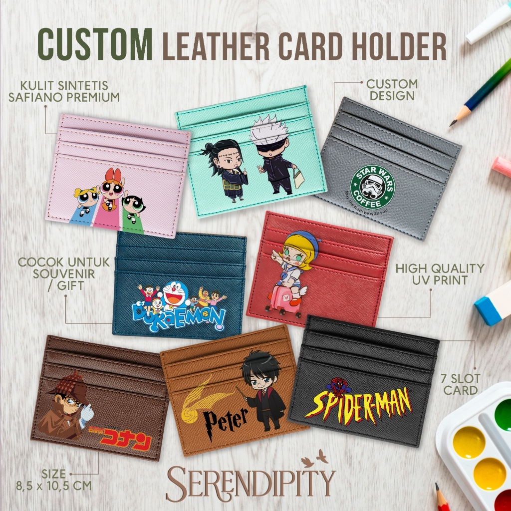 Jual Custom UV Print Card Holder Leather 7 slot dompet kartu kulit ...