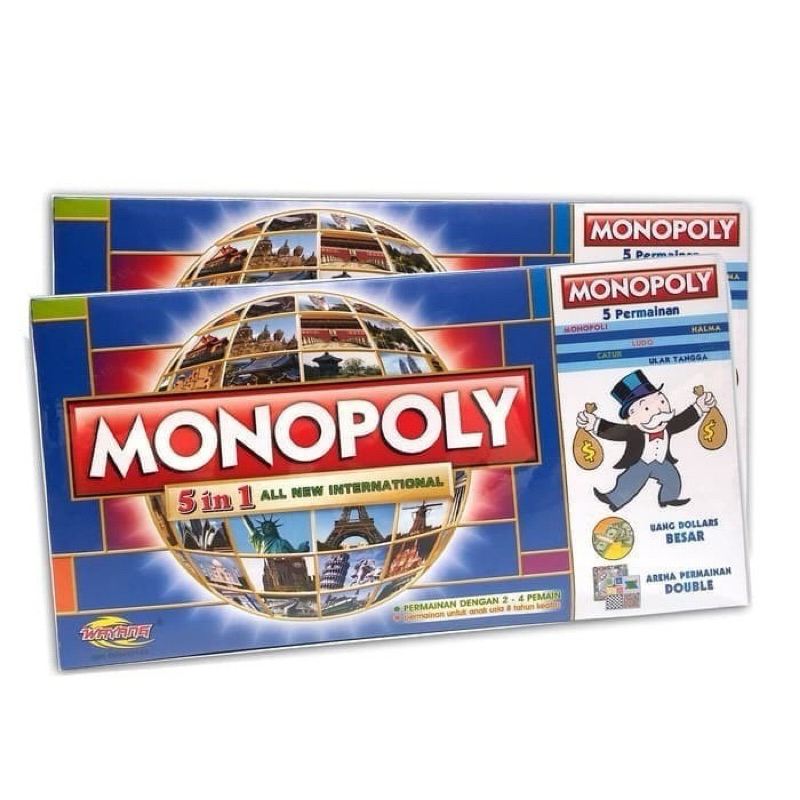 Jual Mainan Monopoli / Board Game Monopoly 5in1 / Ludo / Halma / Catur ...