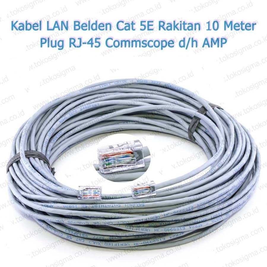 Jual Kabel LAN Network Jaringan Router Internet Belden UTP CAT-5E 10 ...
