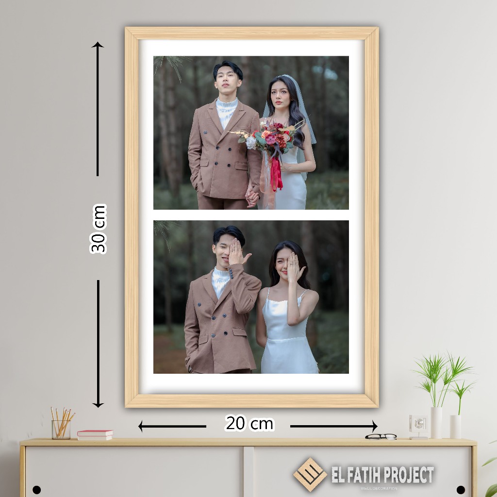Jual CETAK POTO + BINGKAI PAPAN MDF 20X30CM (2POTO) | Shopee Indonesia