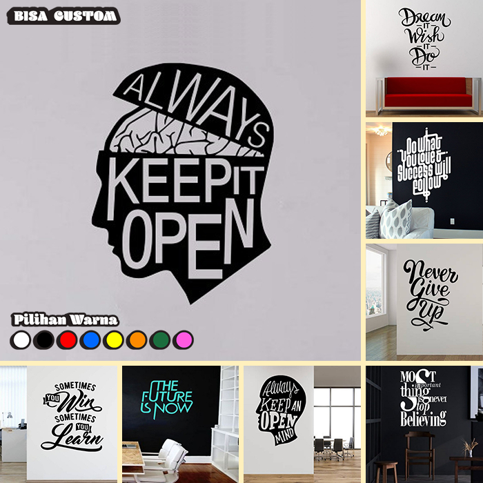 Jual Stiker Dekorasi Unik Kata Kata Motivasi Quotes Office Home Decor ...