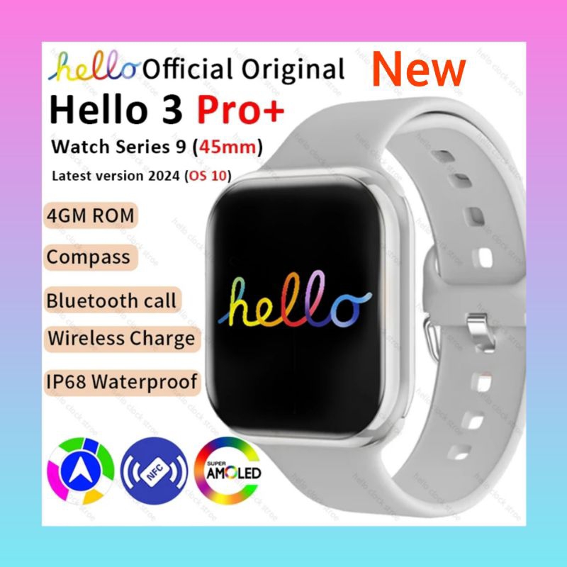 Jual Hello Watch 3 Pro Plus 45 mm Super Amoled Ultra HD 4GB Memory OS10 ...