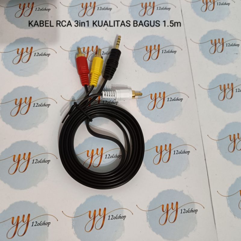 Jual KABEL RCA 3in1 (KABEL RCA TO AUDIO AUX 3.5mm) | Shopee Indonesia