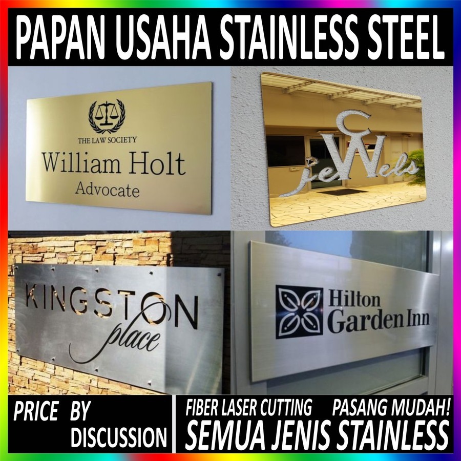 Jual Custom Papan Usaha Toko Logo Signage Stainless Steel Eksklusif ...