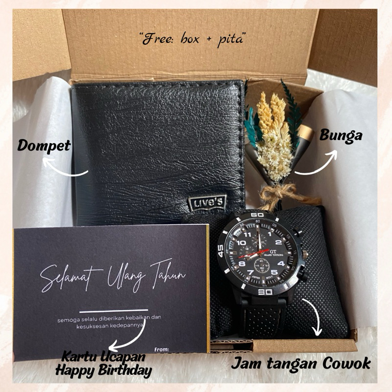 Jual KADO JAM TANGAN PRIA HADIAH ULANG TAHUN TEMAN GIFT BOX DOMPET PRIA ...