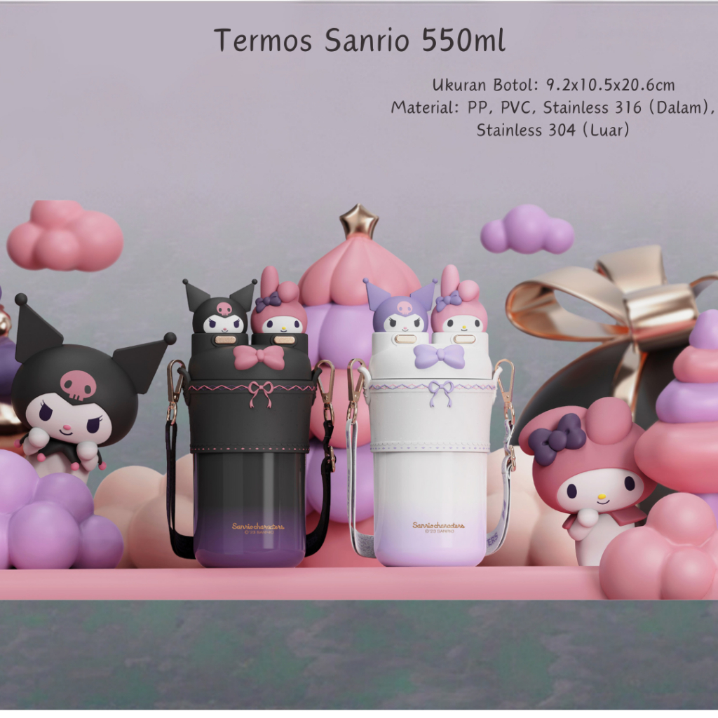 Jual ORIGINAL SANRIO LICENSE Botol Minum Termos Tumbler Karakter Sanrio Anak 316 Stainless Steel ...