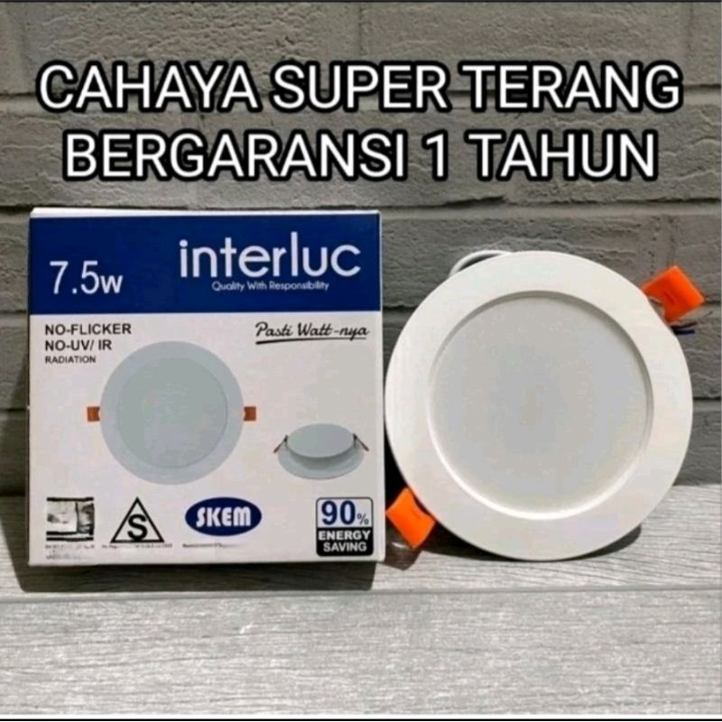 Jual INTERLUC DOWNLIGHT LED PANEL 7,5 WATT IB IN BOW BULAT MURAH TERANG ...