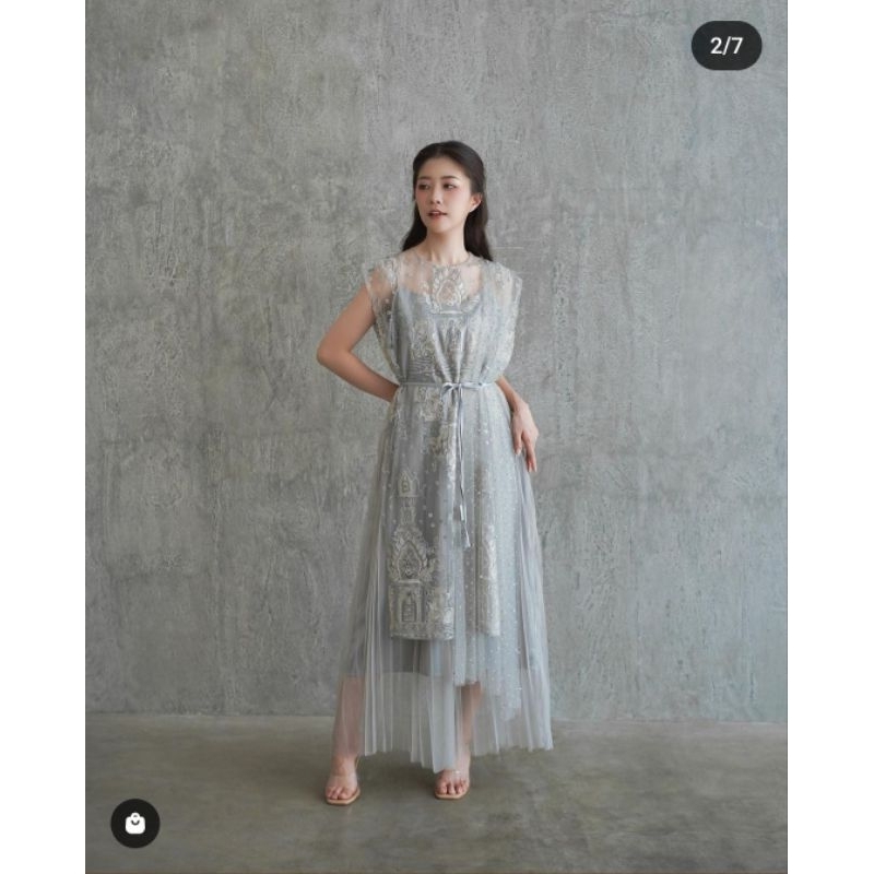 Jual rent dress/ sewa baju / sewa dress silver grey (bisa hijab ...
