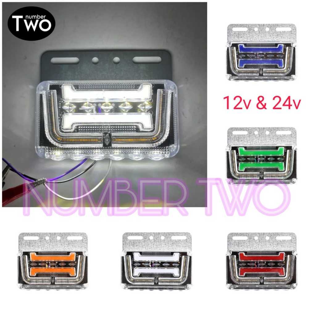 Jual Lampu Led Penanda Samping Bak Truk Model Kotak Terbaru 24v Indikator Sein Running Light ...