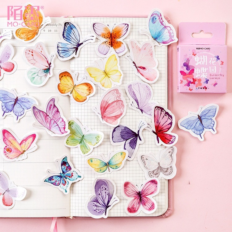 Jual 【MAPLESOL】46PCS Butterfly Deco Sticker Planner DIY Scrapbook ...