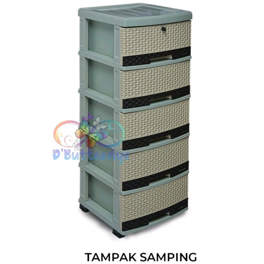 Jual Laci - Laci Cabinet Napolly Motif Rotan Susun 5 SCD 5 K1 + Kunci ...