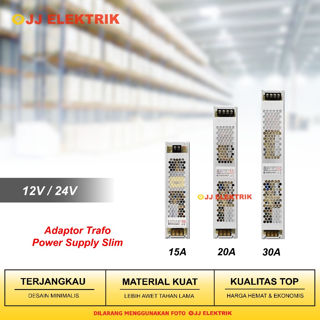 Jual Adaptor Trafo Power Supply Slim 12V 24V 15A 20A 30A 12 Volt 15/20 ...