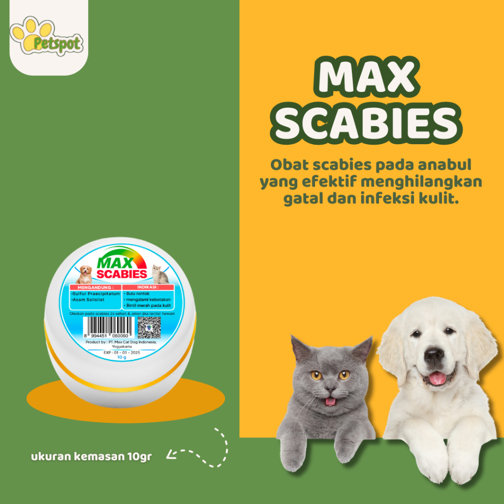Jual Max Scabies 10 GR Salep Obat Kulit Terbaik Untuk Kucing dan Anjing ...