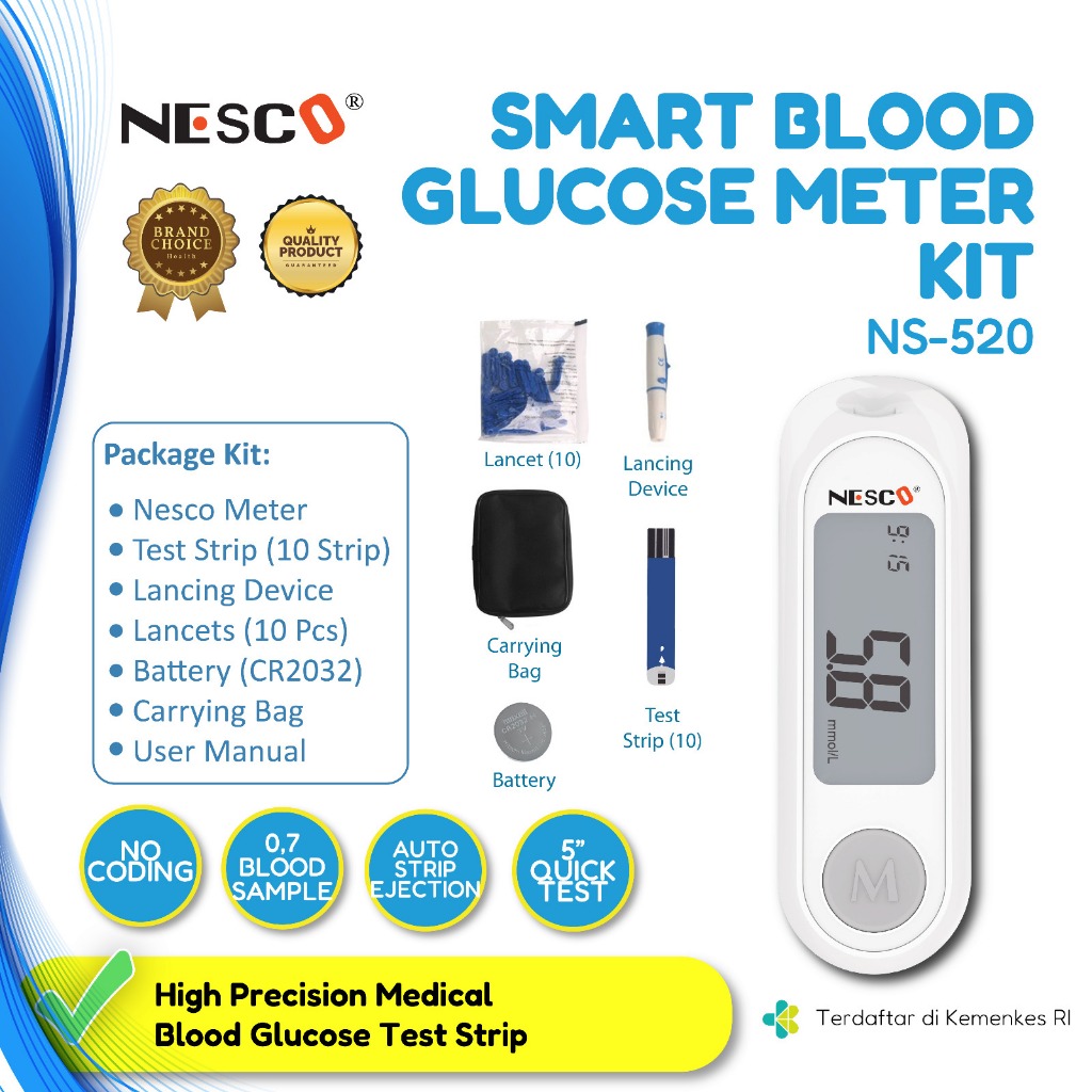Jual NESCO Glucose Monitoring System - ALAT CEK GULA DARAH/BG METER ...